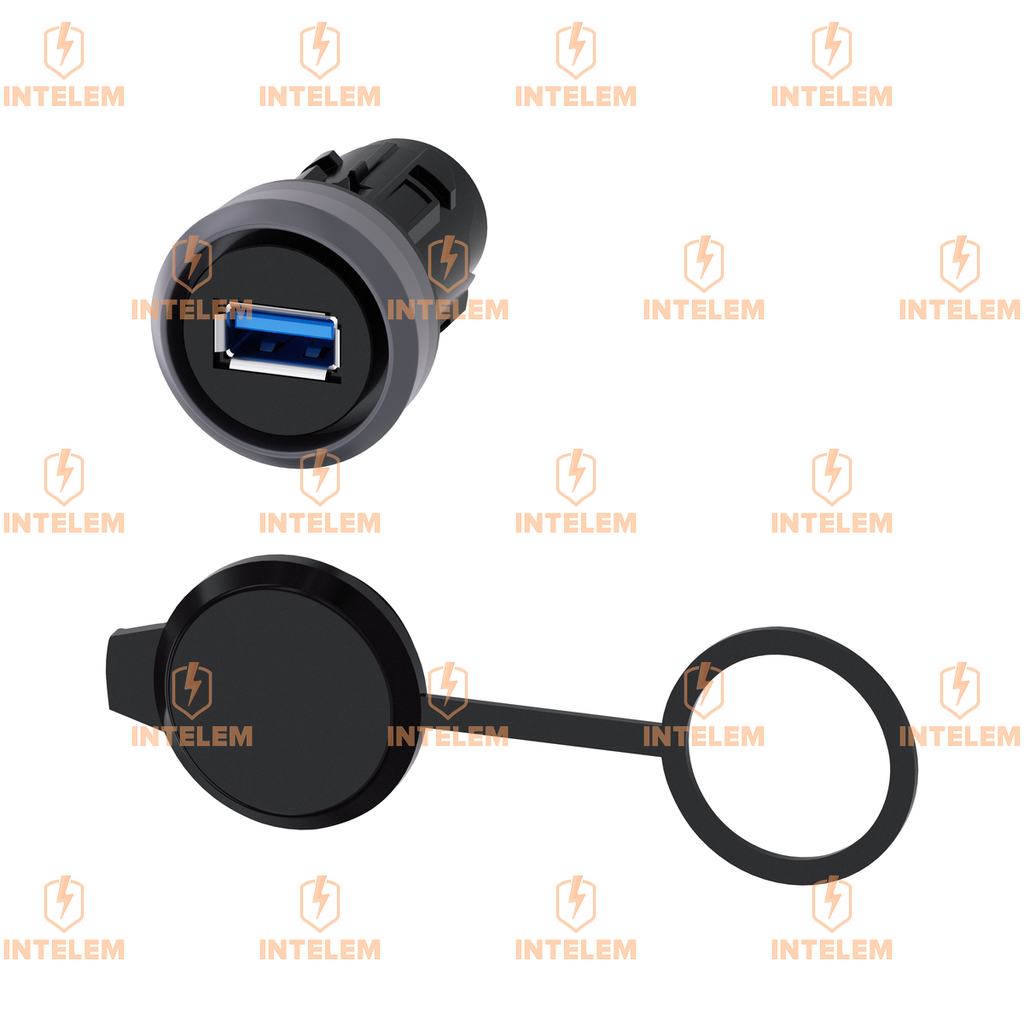 PUERTO USB 22MM PLÁSTICO ANILLO FRONTAL METÁLICO GRIS ARENA SIEMENS ...